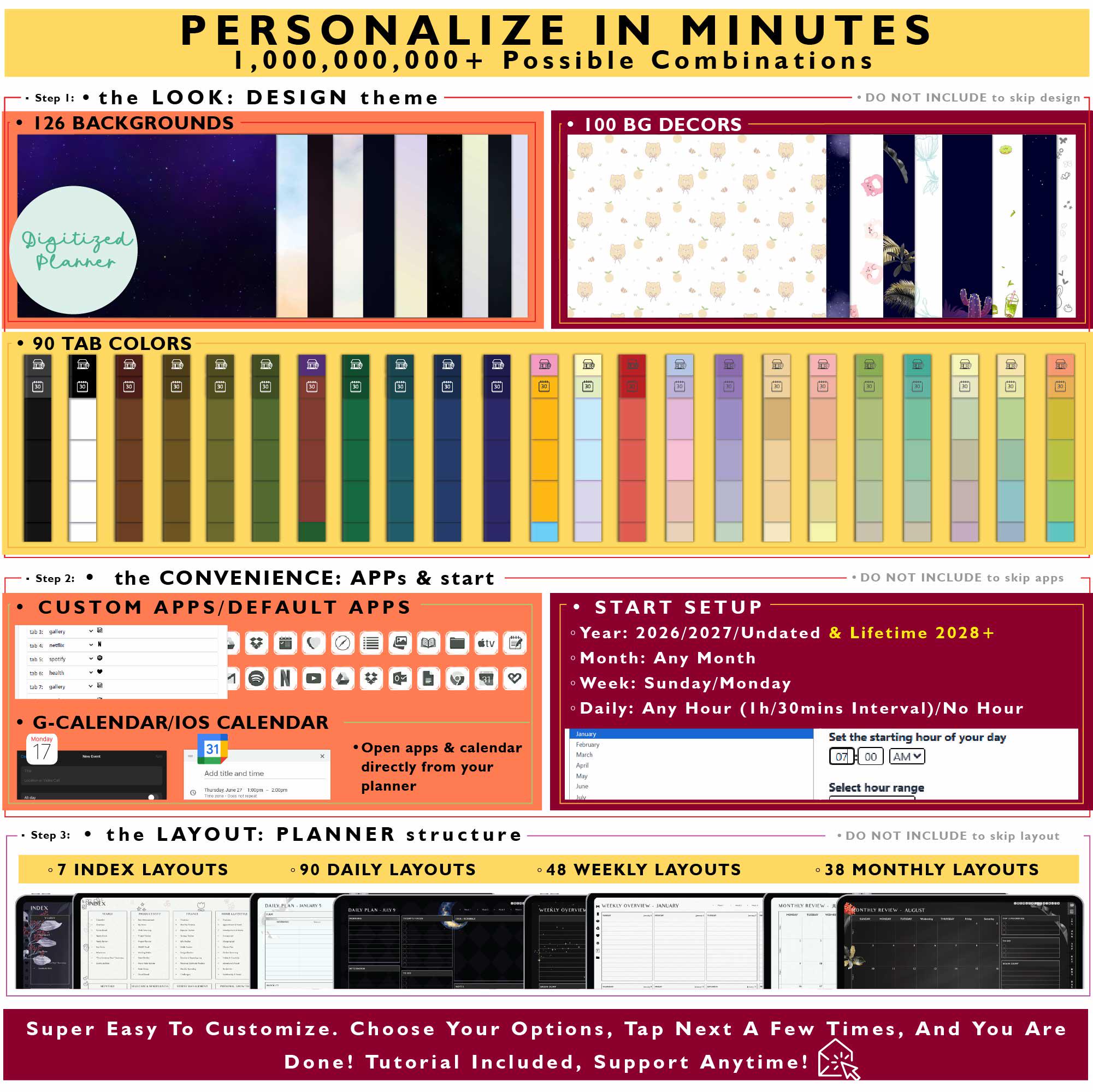 ADHD Digital Planner 2026, Undated, Lifetime, ADHD iPad Goodnotes ...