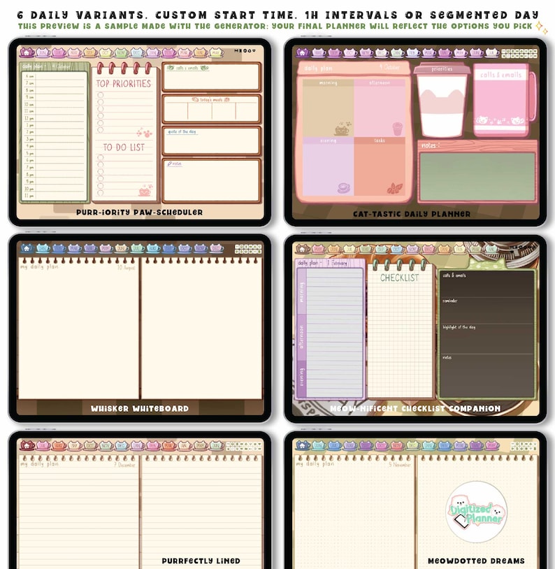 Digital Planner 2026 2027 Kitty Cat, Undated, Android & iPad Goodnotes ...