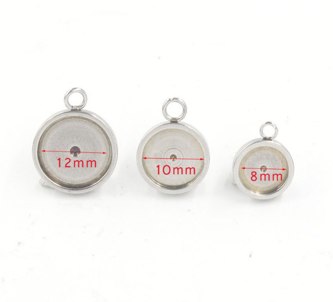 20pcs 6mm-12mm Stainless Steel Double Circle Round Pendant Blank ...