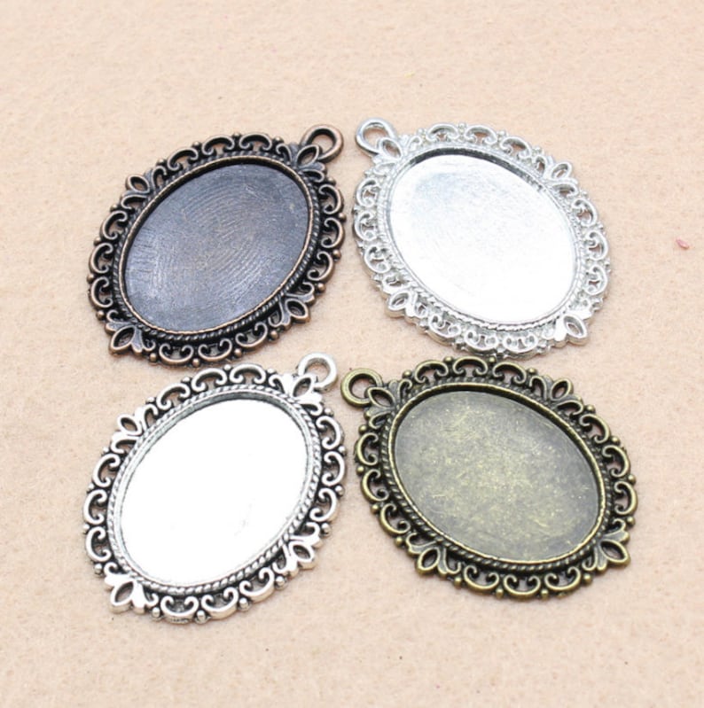 18x25mm Pendant Blank Oval Zinc Alloy Cabochon Base Setting - Etsy