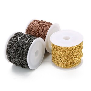 10 Yard Rolo Tiny Link Chains Fit Women Diy Links Chains Necklace ...