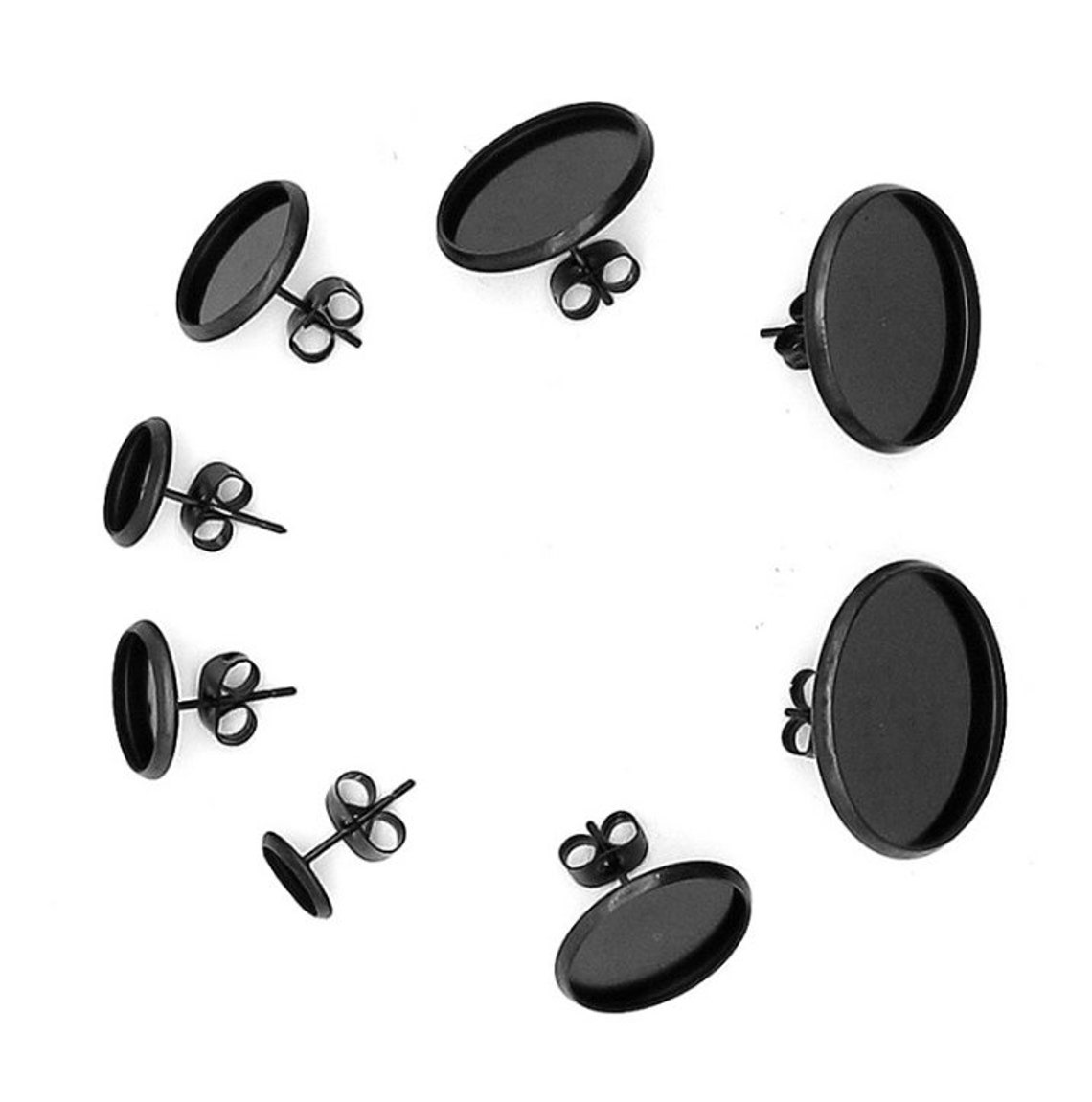 Black Earring Blanks Earring Settings Earring Trays - Etsy
