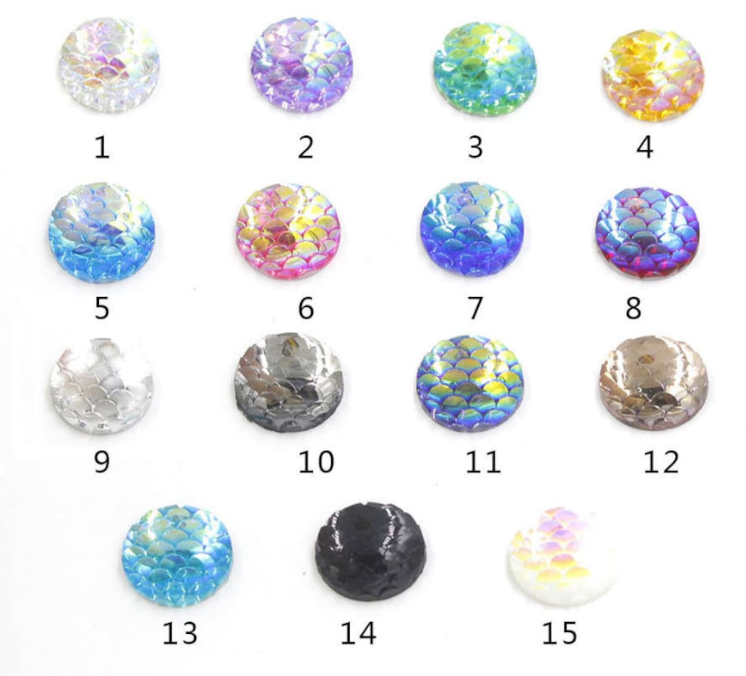 6/8/10/12/14/16/18/20mm Round Fish Scales Smooth AB Plated Diamonds ...