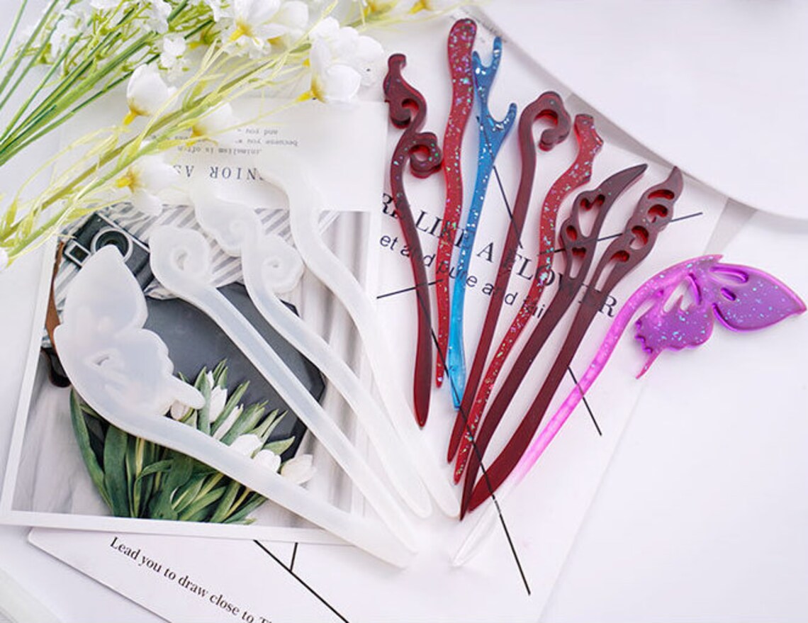 Silicon Resin Mold - Hair Pin Resin Silicone Mould - Transparent Resin ...
