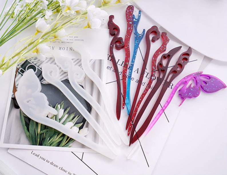 Silicon Resin Mold - Hair Pin Resin Silicone Mould - Transparent Resin ...