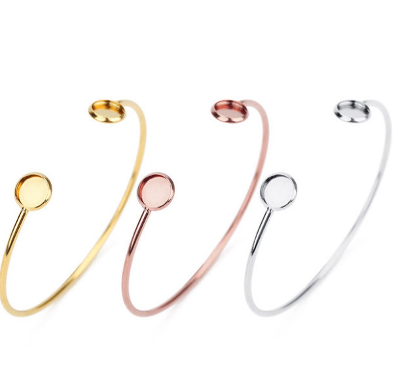 Stanless Steel Bangle Bracelets - DIY 8mm Cuff Bracelet Blank - Bezel ...
