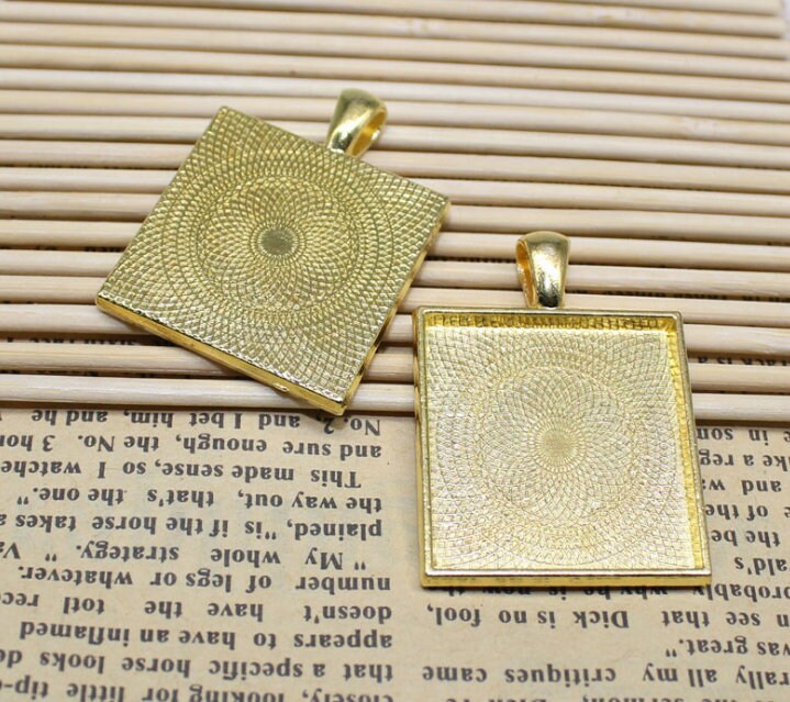 1 Inch Square Cabochon Setting-blank Pendant Trays-cabochon | Etsy