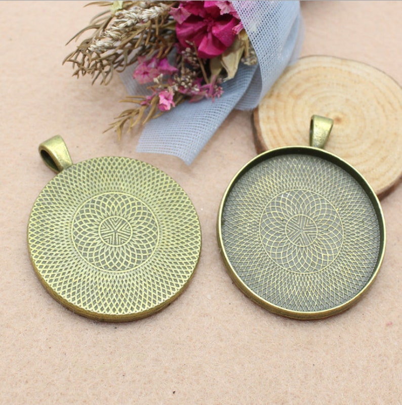 35mm Round Pendant Tray Blanks Base Bezel Cameo Blank | Etsy