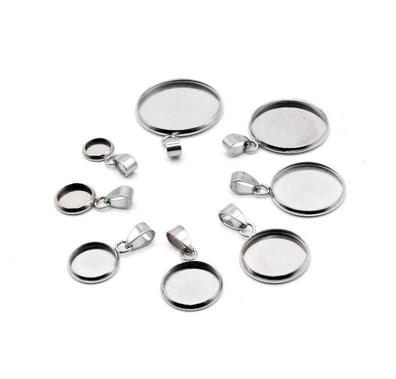 20pcs Stainless Steel Round Bezel Pendant Bezel Pendant - Etsy