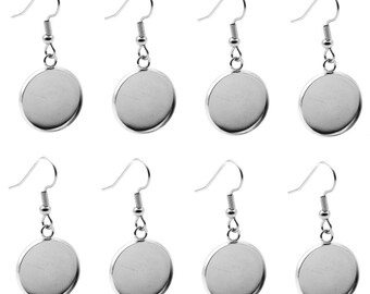 Surgical Steel Bezel French Earring Bases Blanks Earring Base, Earring ...