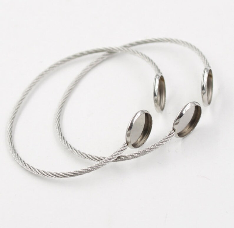Stanless Steel Round/heart Bangle Bracelets - DIY 12mm Cuff Bracelet ...