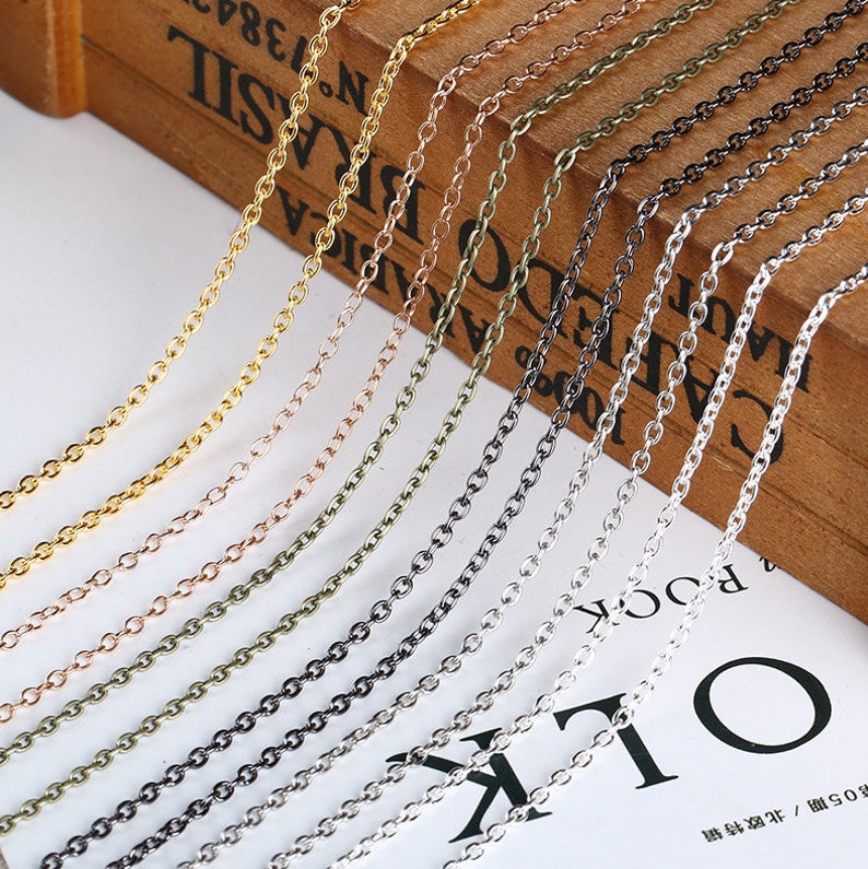 100pcs 3mm Thick Vintage Oval Chain Necklace With Lobster - Etsy