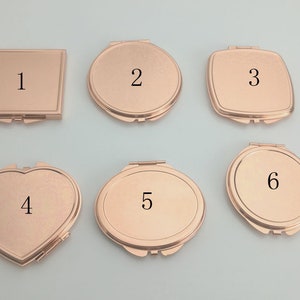 Pocket Mirror Blank Compact Mirrors Supply Rose Gold Mirror Compact DIY ...