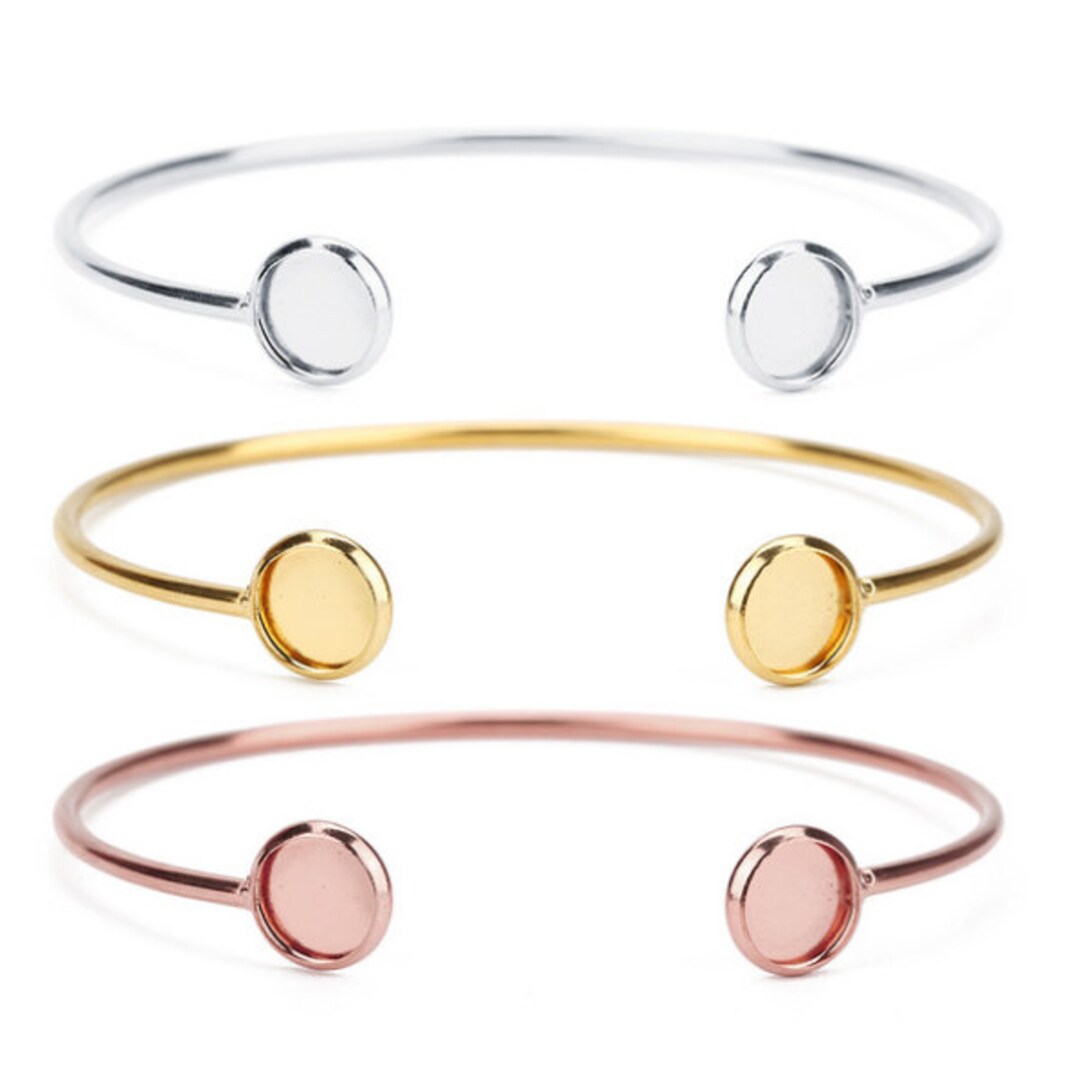 Stanless Steel Bangle Bracelets - DIY 8mm Cuff Bracelet Blank - Bezel ...