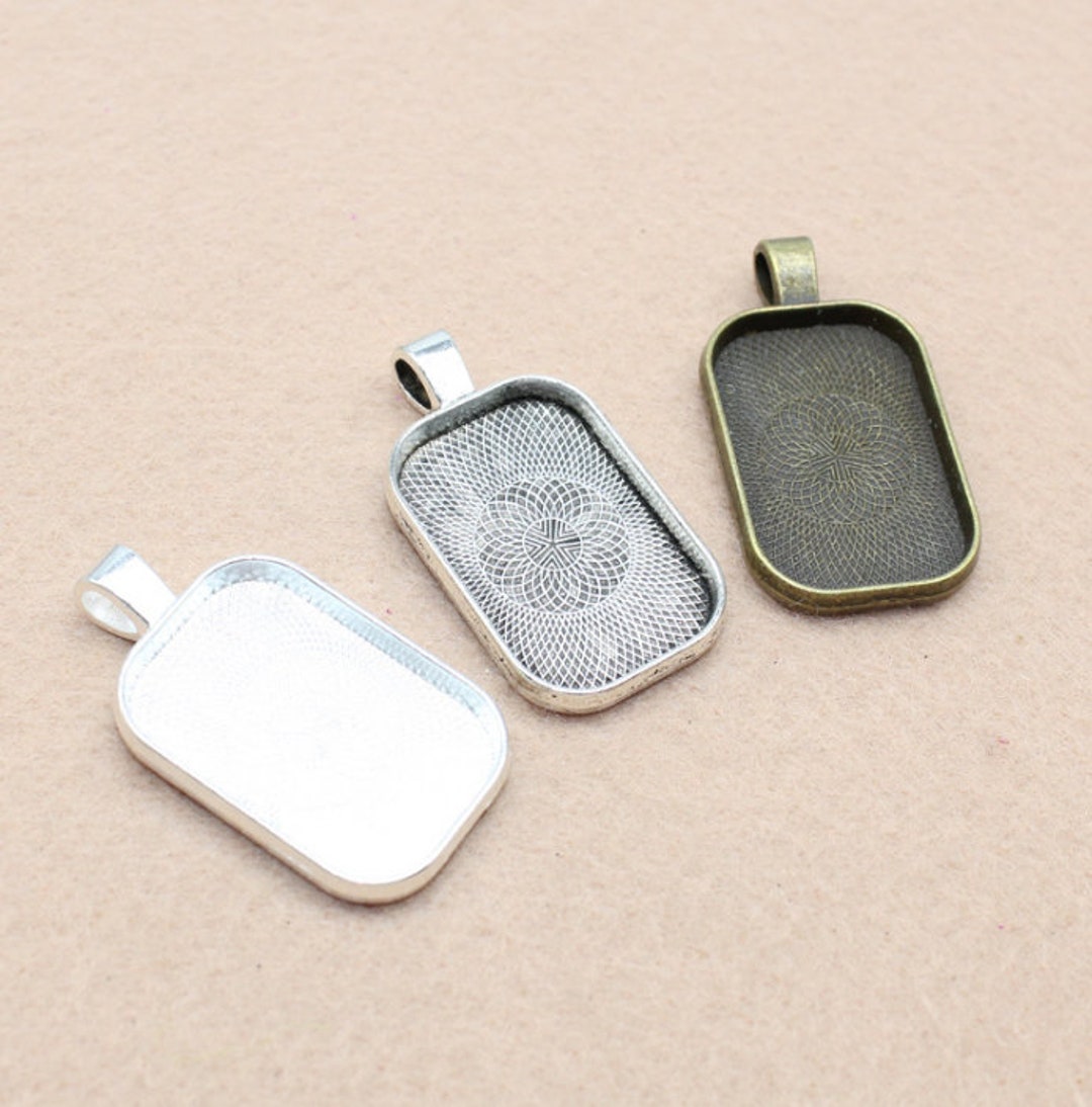 20x30mm Rectangle Cabochon Setting-pendant Trays Blank-20x30mm ...