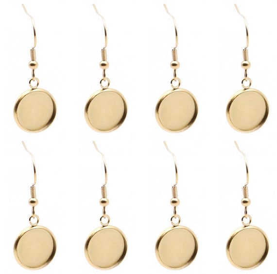 20pcs Surgical Steel Gold Bezel French Earring Bases Blanks | Etsy