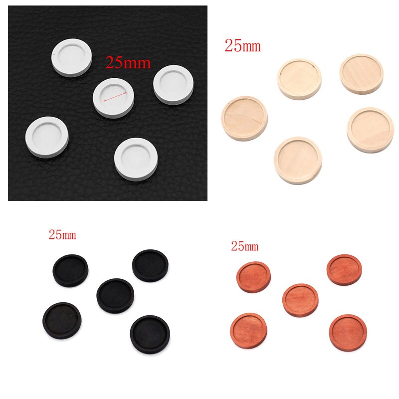 50pcs Wood Glass Cabochons Settings Wood Bezel Blanks Wood | Etsy