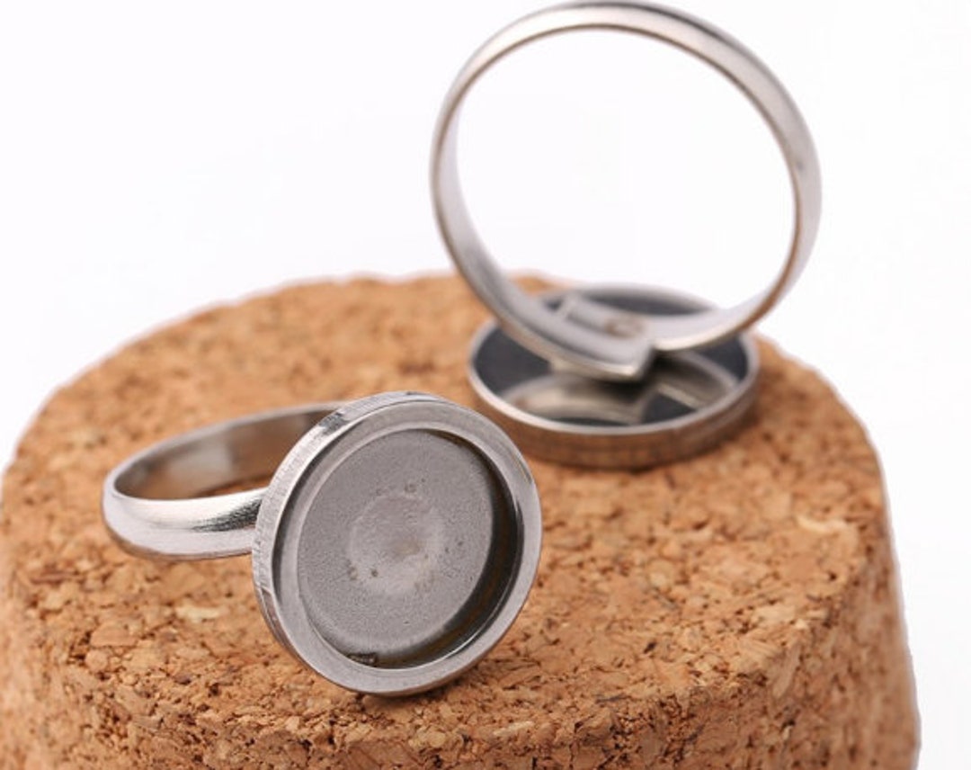 20pcs New Stainless Steel Finger Ring, Adjustable Ring Blanks ...