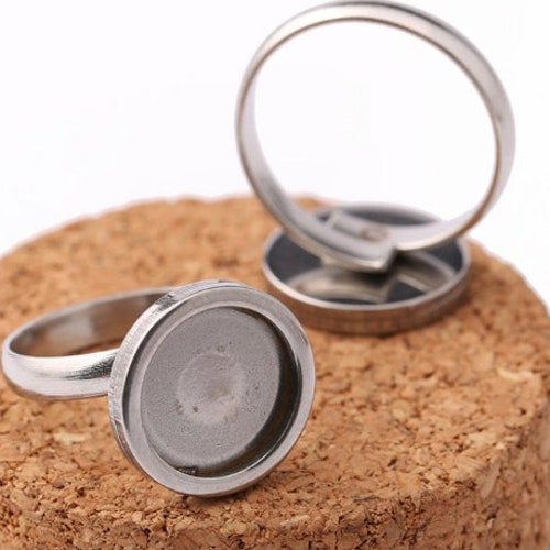 20pcs New Stainless Steel Finger Ring Adjustable Ring Blanks | Etsy