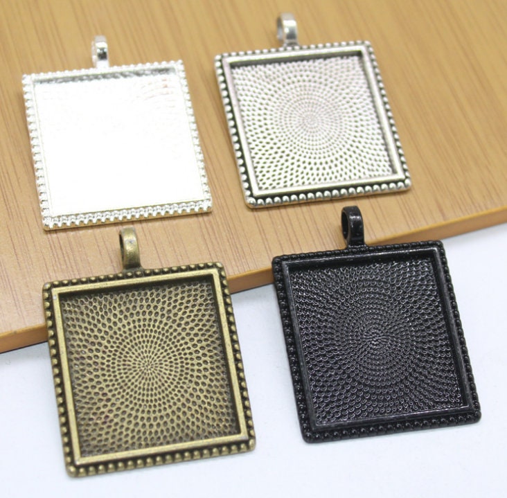 10pcs Square Cabochon Setting-blank Pendant Trays-cabochon - Etsy