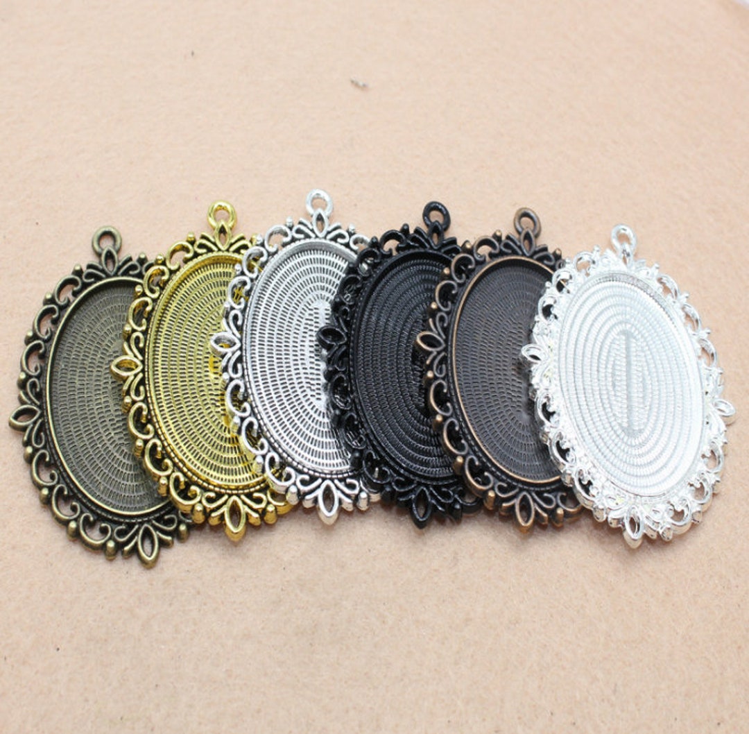 10pcs 30x40 Oval Cabochon Setting-blank Pendant Trays-cabochon Bezel ...
