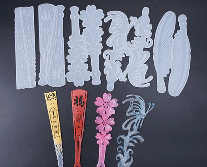 5 Style Fan Silicon Mold - Fans Resin Silicon Mold - Epoxy Resin Mold ...