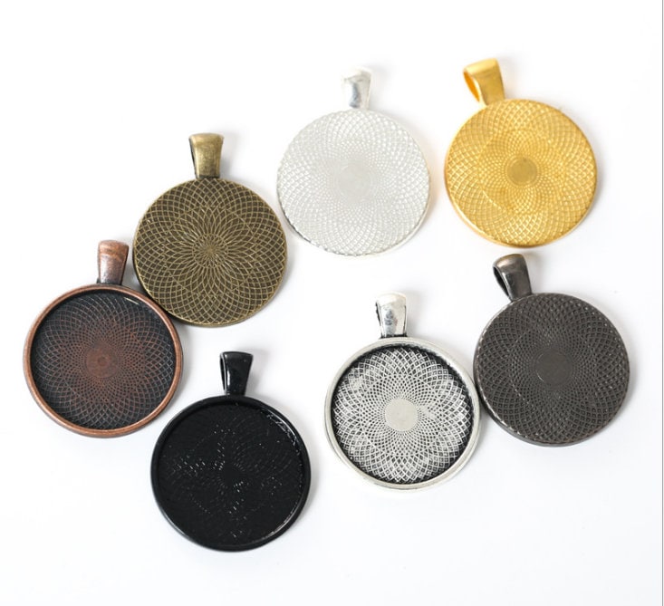 1 Inch Cabochon Setting-blank Pendant Trays-cabochon Bezel - Etsy