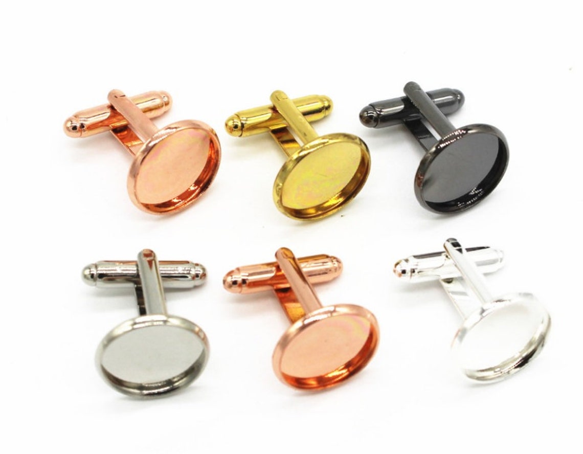 20pcs Bezel Cufflink Blanks - Brass French Cufflink Base - Bezel ...