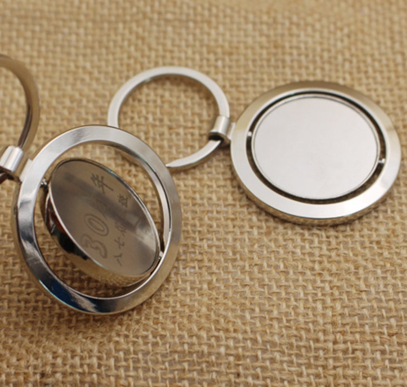 Bezel Key Chain Rotate Key Chain Blank Round Bezel - Etsy