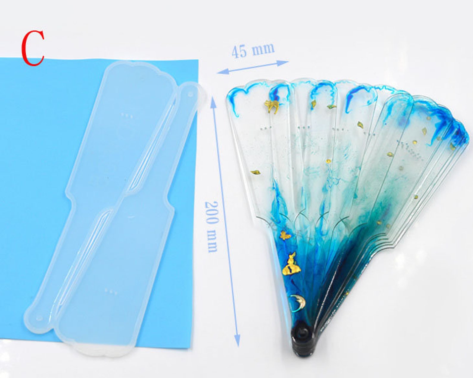 5 Style Fan Silicon Mold - Fans Resin Silicon Mold - Epoxy Resin Mold ...