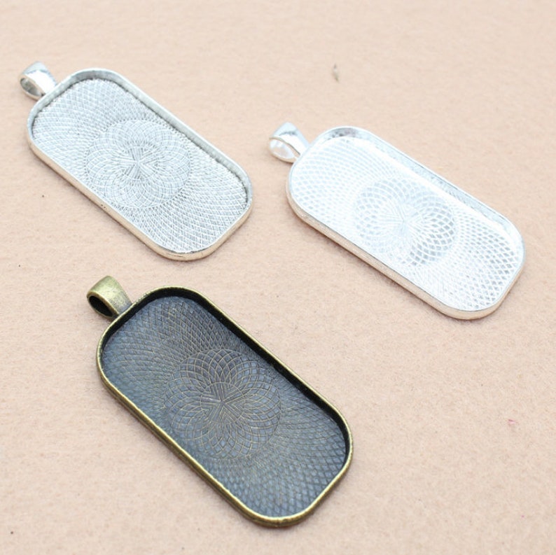 25x50mm Rectangle Cabochon Setting-pendant Trays Blank-1x2 - Etsy