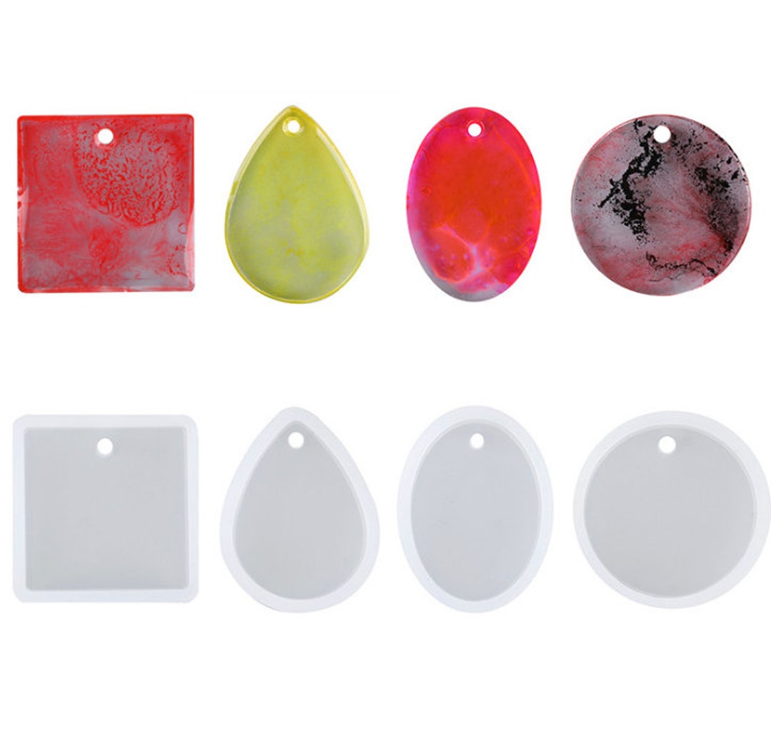 Gem Silicone Mold - Pendant Silicone Molds - Hanging Hole - Craft Mold ...