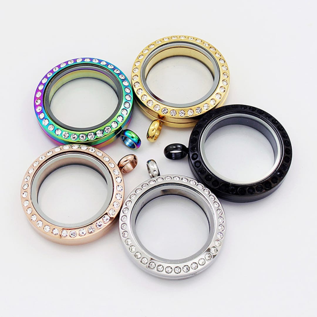 Stainless Steel Twist Rhinestone High Quality Glass Medallions Floating ...