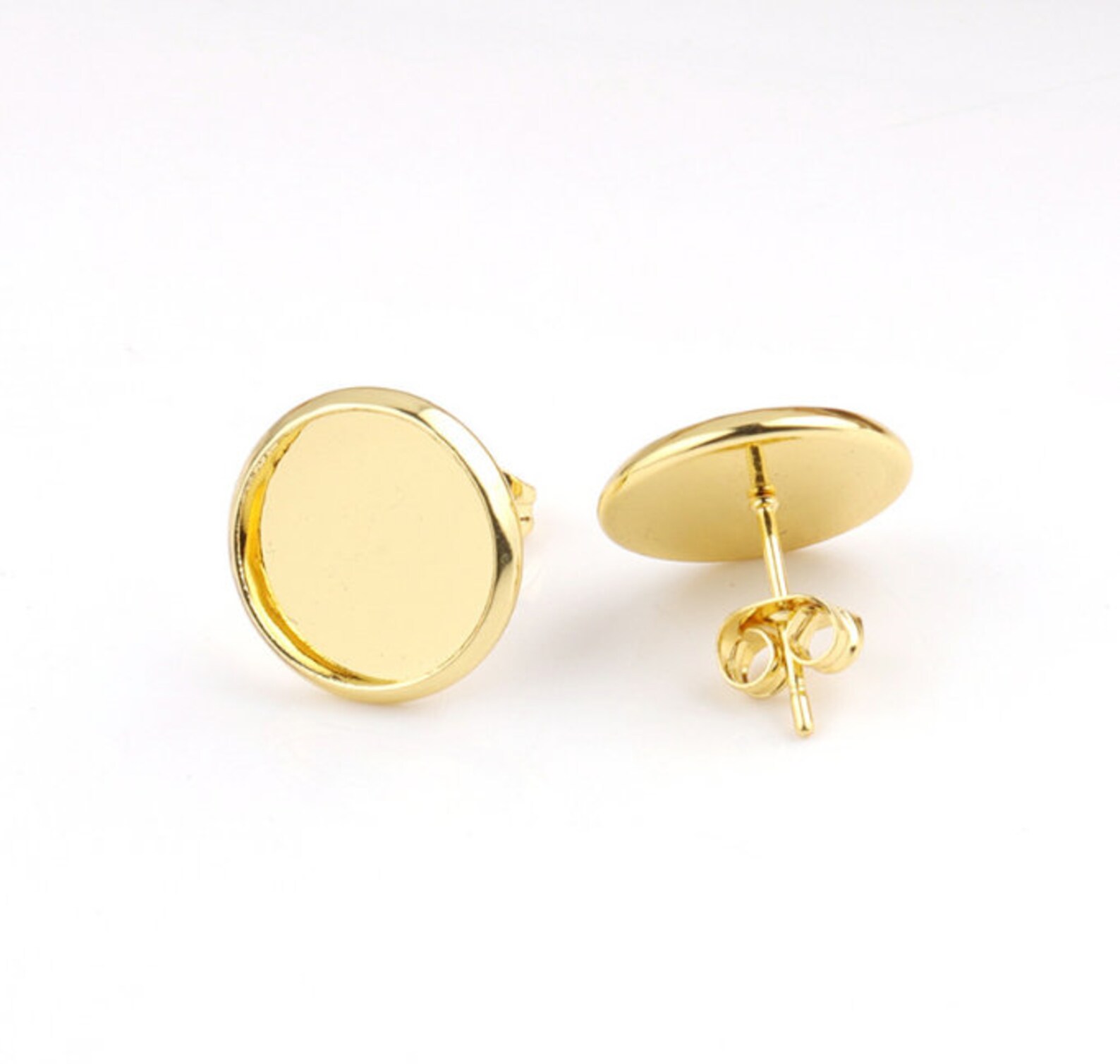 20pcs 12mm STAINLESS Steel Gold Earring Stud Surgical Steel - Etsy