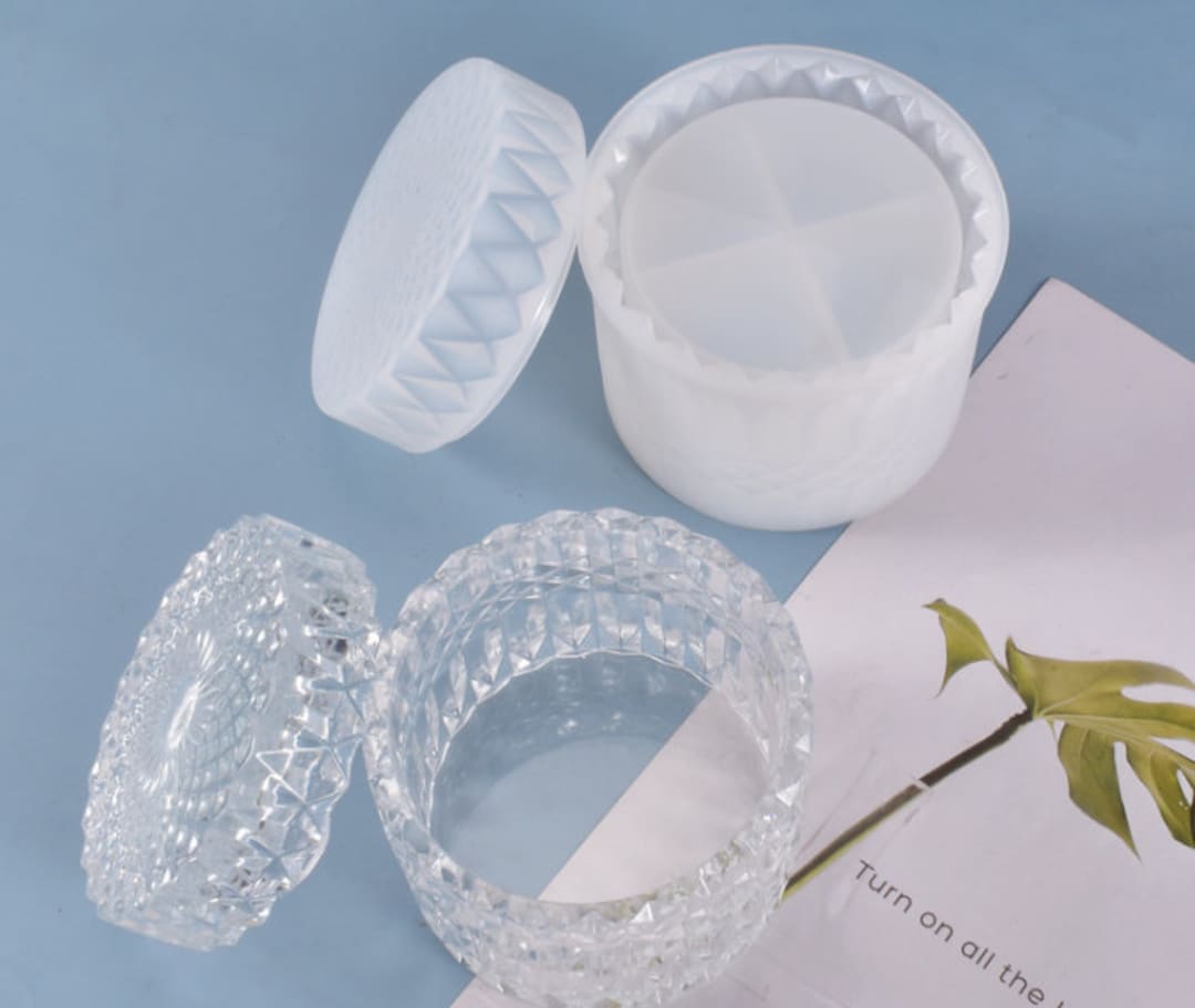 Big Size Storage Box Resin Molds Jewelry Box Silicone Mold Round ...