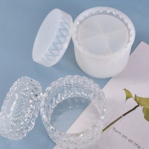 Big Size Storage Box Resin Molds Jewelry Box Silicone Mold Round ...