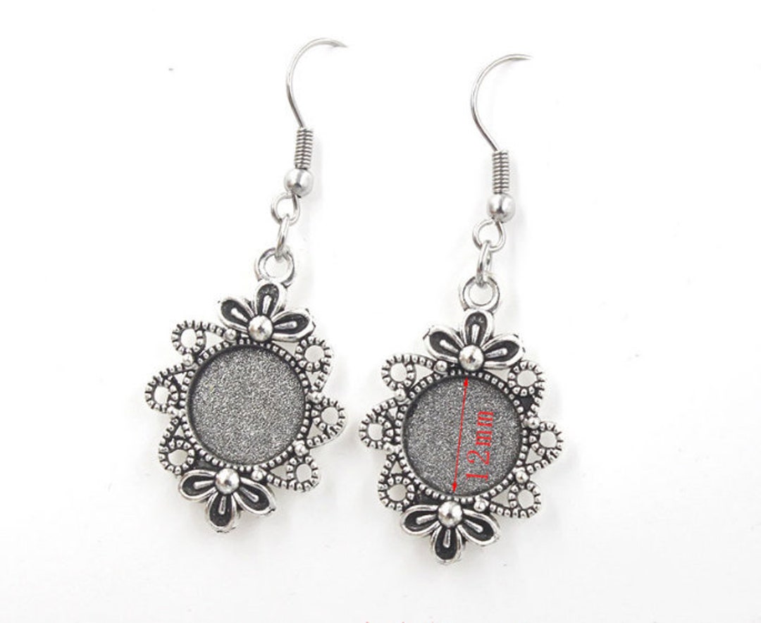 Surgical Steel Bezel French Earring Bases Blanks- Earring Base, Earring ...