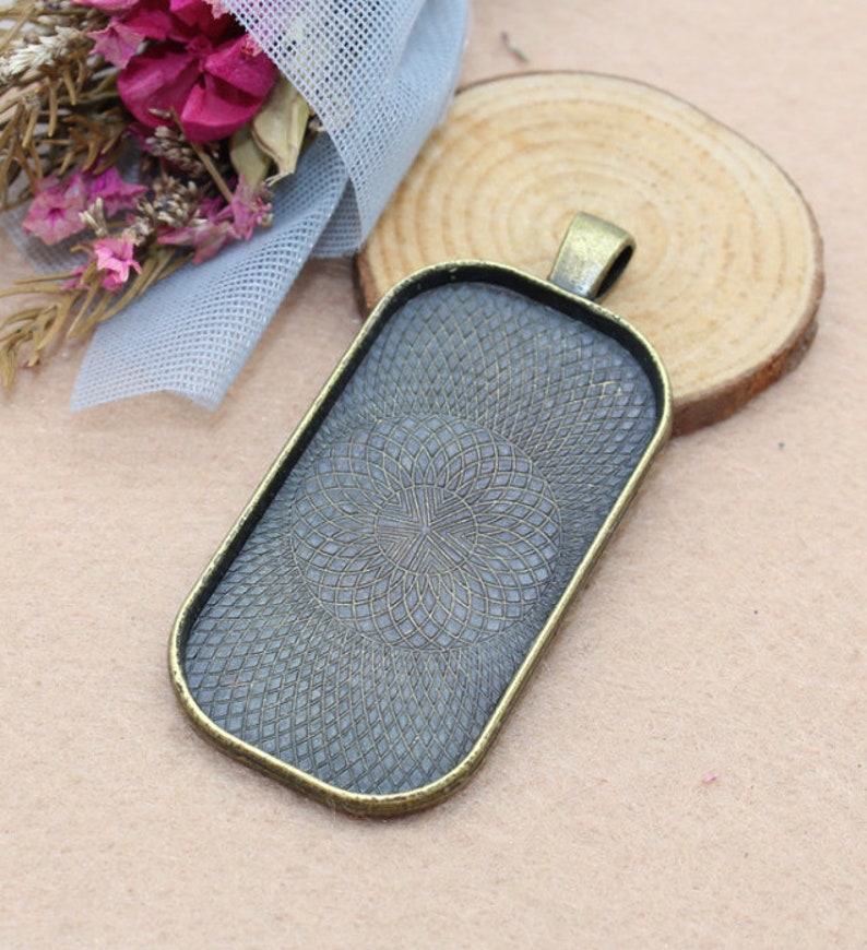 25x50mm Rectangle Cabochon Setting-pendant Trays Blank-1x2 - Etsy
