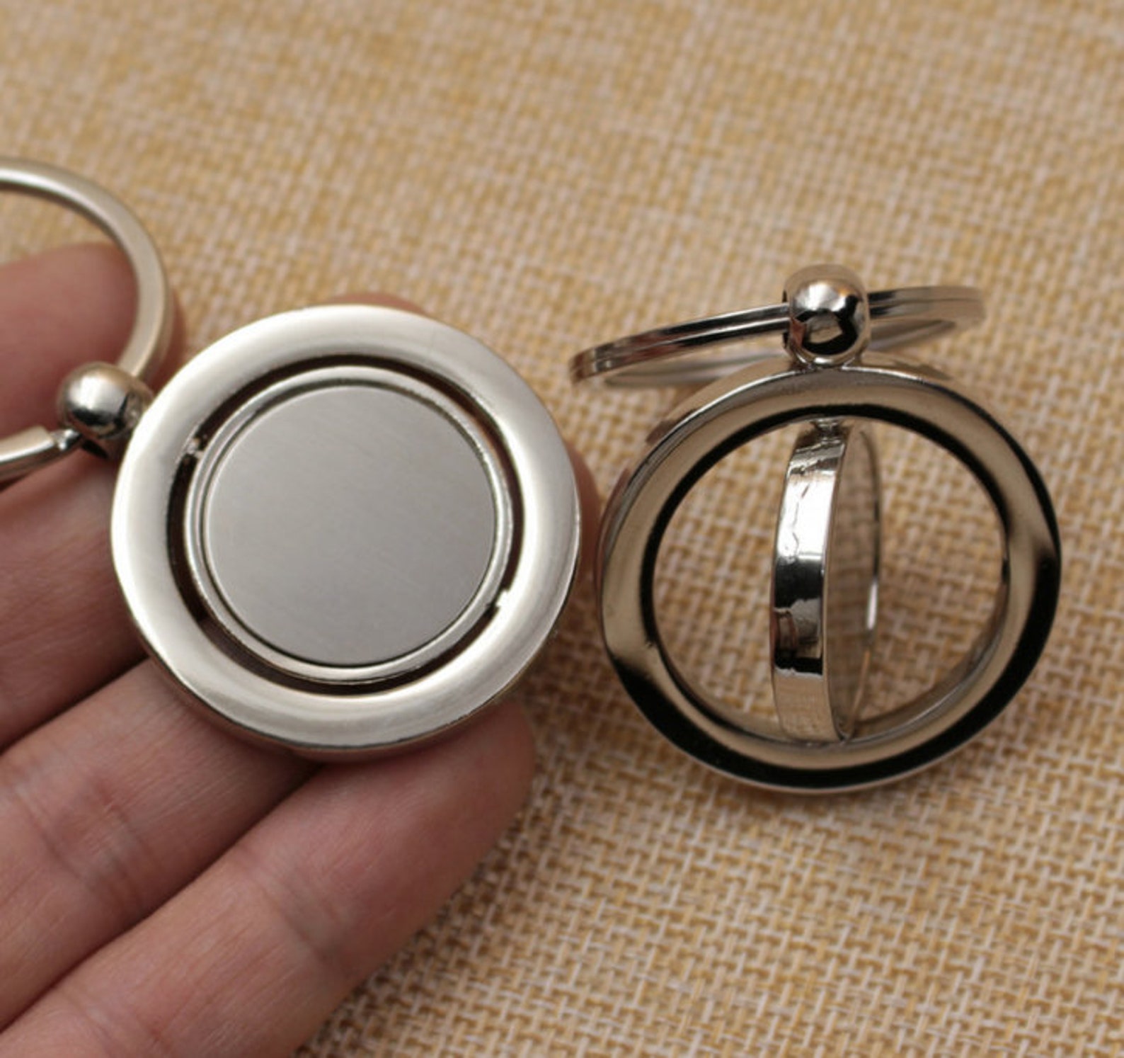 Bezel Key Chain Key Chain Blank Round Bezel Settings Diy | Etsy