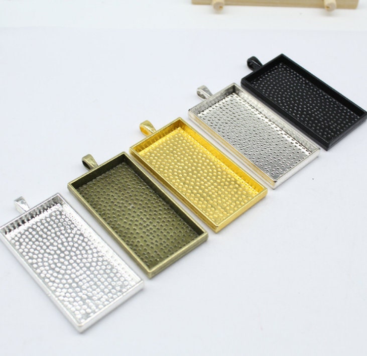 10pcs Pendant Blanks-rectangle Pendant Trays-24x48mm Rectangle Pendant ...