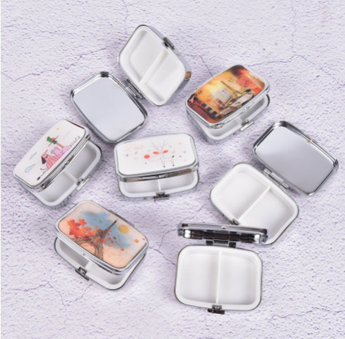 2days Rectangle Pill Box Frame Blank Compartment Pill Box | Etsy