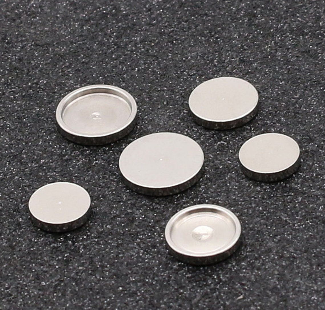 20pcs Bezel Setting - Thick Stainless Steel Bezels - Round Bezel Charms ...