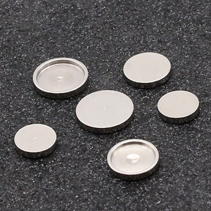 20pcs Bezel Setting - Thick Stainless Steel Bezels - Round Bezel Charms ...