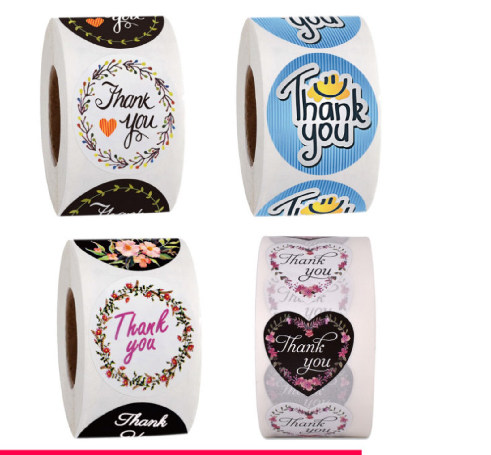 500pcs Heart Thank You Stickers Small Business Labels Thank - Etsy