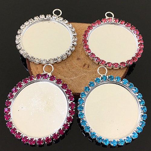 10pcs 1inch 25mm Round Clawe Rhinestones Pendant - Etsy