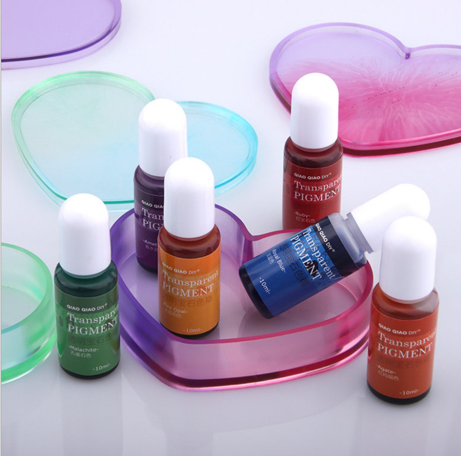 24-color Transparent Gem Color Essential Oil UV Epoxy Crystal Epoxy ...