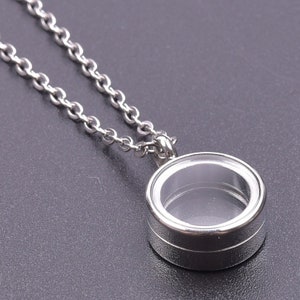 Clear Glass Floating Locket + Necklace - Living Charms Locket Pendant ...