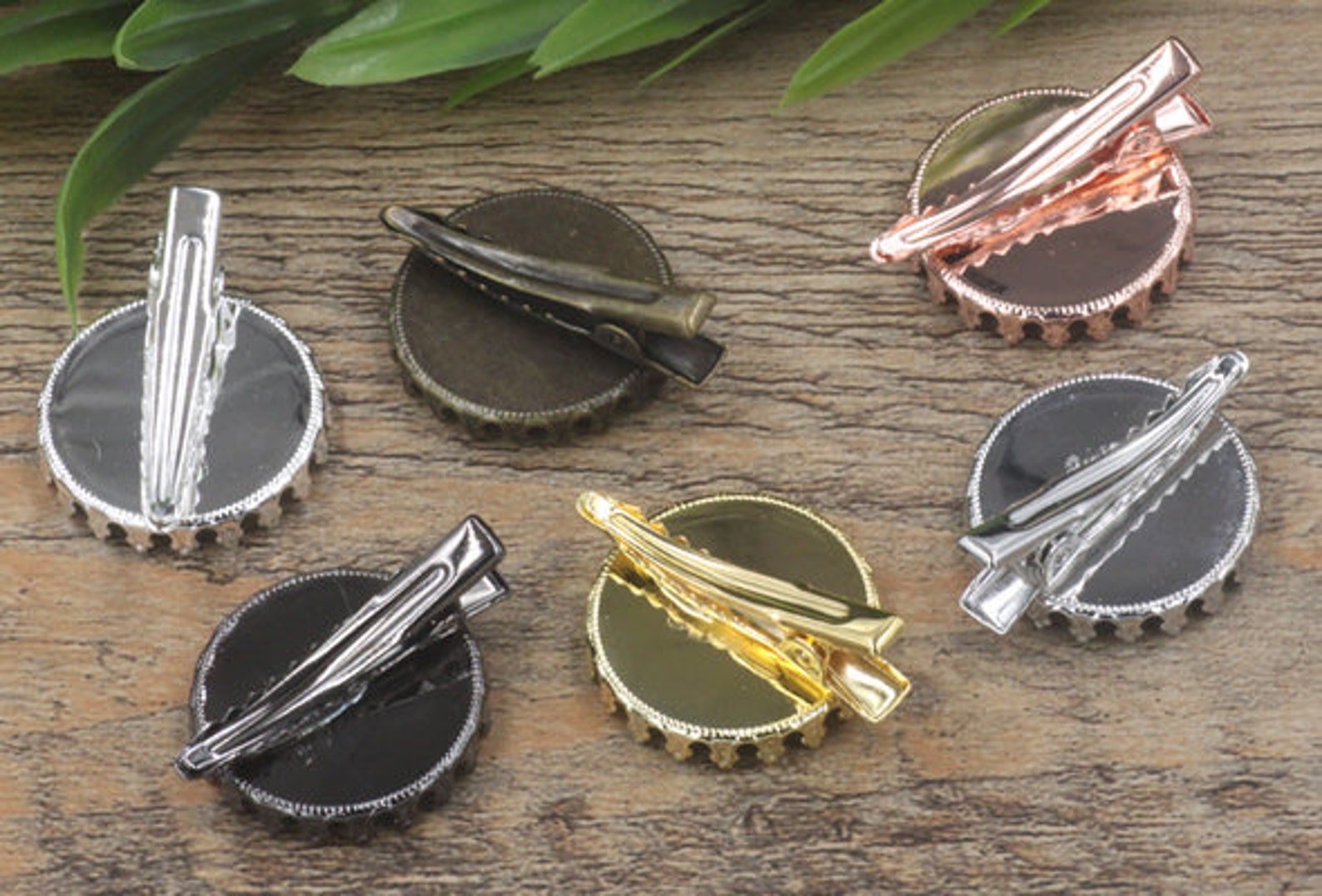 25mm Brass Blank Hair Barrette Round Bezel Tray Crown - Etsy