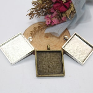 20mm Square Cabochon Setting-blank Pendant Trays-cabochon Bezel Tray ...