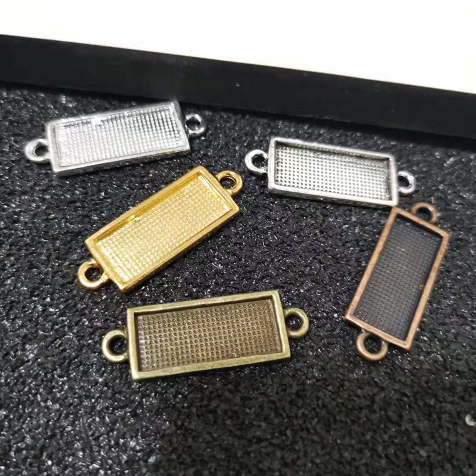 10x25mm Rectangle Pendant Blanks- Rectangle Cabochon Trays-pendant ...